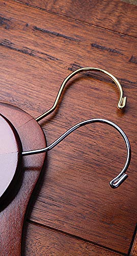 Wooden Suit Hangers with Walnut Finish and Solid Wood Bar, Space Saving Flat 17 Inch Hanger with Brass Swivel Hook & Notches (Set of 8) by The Great American Hanger Company