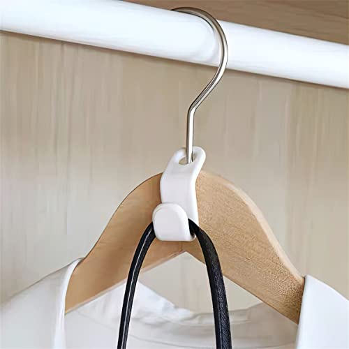 HUAFEI 80 Pcs Clothes Hanger Connector Hooks, Plastic Hanger Hooks for Closet Space Savers Hangers and Family or Clothing Shop ,Cascading Hooks for Hangers (White, 80), 2.16 x 0.79 x 1.2 inches