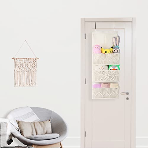 Zeesa Boho Over The Door Organizer, Hanging Storage with Large Pockets for Nursery, Pantry, Bathroom, Bedroom