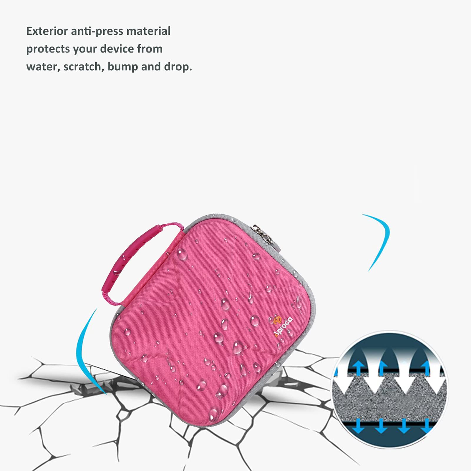 Aproca Hard Travel Storage Case, for Hi-Spec 27pc 3.6V Pink USB Small/Pink Power 3.6V Cordless Power Electric Screwdriver Set