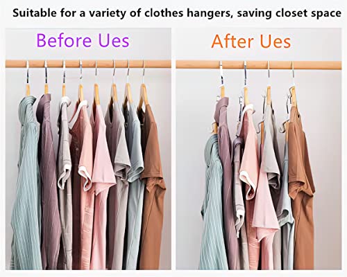 HUAFEI 80 Pcs Clothes Hanger Connector Hooks, Plastic Hanger Hooks for Closet Space Savers Hangers and Family or Clothing Shop ,Cascading Hooks for Hangers (White, 80), 2.16 x 0.79 x 1.2 inches