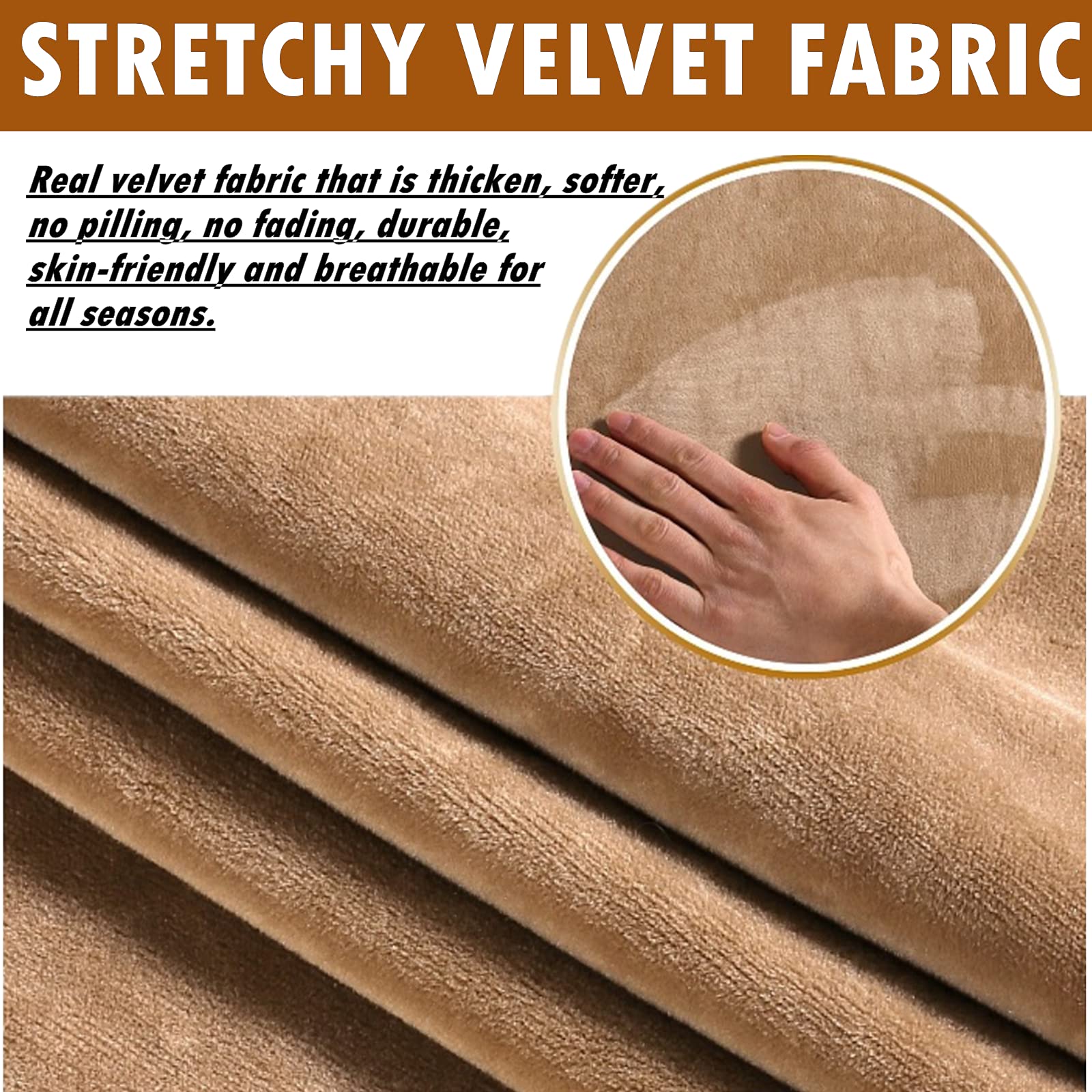 GAMUKAI Stretch Velvet Armrest Covers Spandex Anti-Slip Arm Covers for Chairs Sofa Armchair Slipcovers for Recliner Sofa 2pcs (Leather)