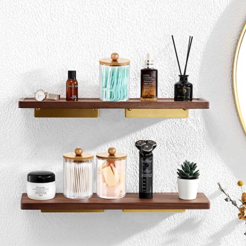 Qtip Dispenser Apothecary Jars with Bamboo Lids - Clear Plastic Vanity Makeup Organizer Storage Canister - Bathroom Accessories for Q-Tips, Cotton Swab, Cotton Ball, Cotton Rounds, floss (3)