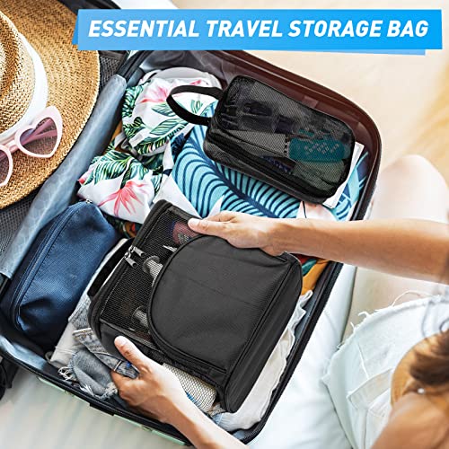 4 Pcs Portable Shower Caddy Set Quick Dry with Metal Hook Hanging Shower Bag Portable Toiletry Tote Gym Bag Breathable Mesh Shower Caddy Hanging Mesh Zipper Organizer Bag for Gym Dorm Bathroom