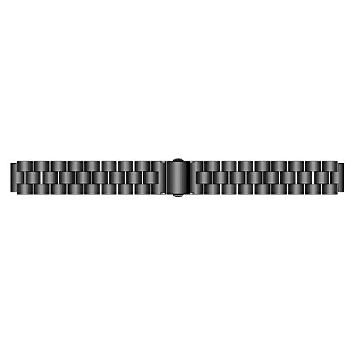 Miya System Ltd Metal Band for Mi Band 5, Solid Stainless Steel Band Replacement Adjustable Watchband Strap Bracelet for Xiaomi Mi Band 5 (Black)