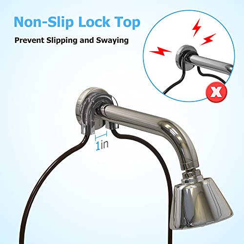 Bextsrack Shower Caddy Over Shower Head, Bathroom Hanging Shower Organizer Rack with Hooks, SUS201 Stainless Steel Shower Shelves for Shampoo, Soap, Bronze