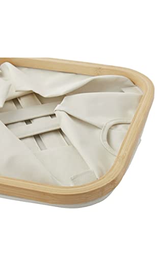 CLOSET COMPLETE 2 pack folding cube organizer with real bamboo rim (Beige)