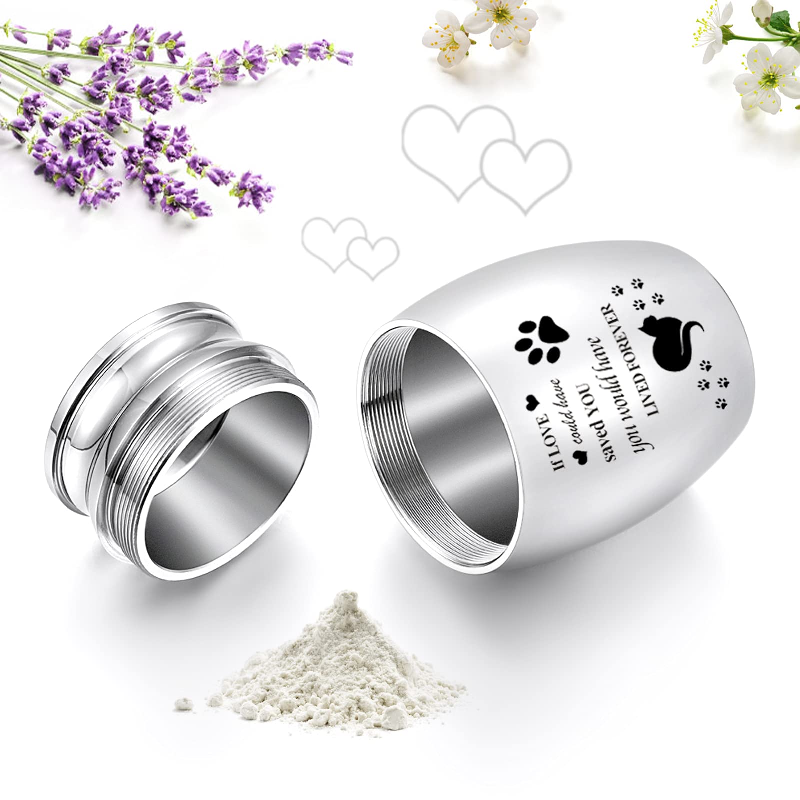 1.57 Inches Mini Small Cat Urn for Ashes Tiny Cremation Urn for Pet Ashes Mini Cat Paw Keepsake Urns Stainless Steel Small Ashes Urns Mini Small Urn for Cat Ashes Holder