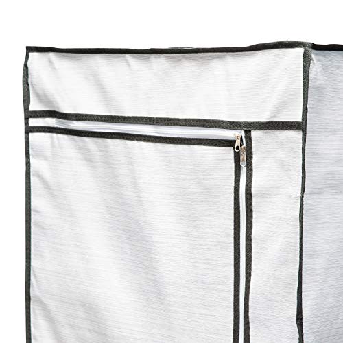 Organize It All 5 Tier Portable Wardrobe Storage Closet Tower | Dimensions: 20" x 12" x 65" | 5 Tier | Space Saving | Durable | Closet Accessories | Grey