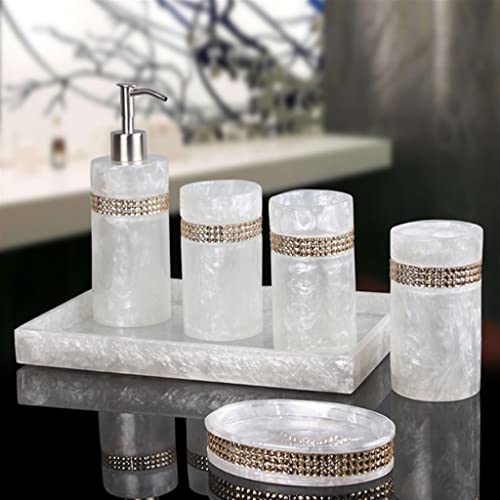 BKDFD Bathroom Set Five-Piece Set Mouthwash Cup Bathroom Supplies Set Wedding Gifts