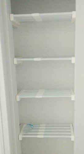 EZ Shelf - DIY Expandable Linen Closet Kit - Four 17.5"- 27" Expandable Shelves - White