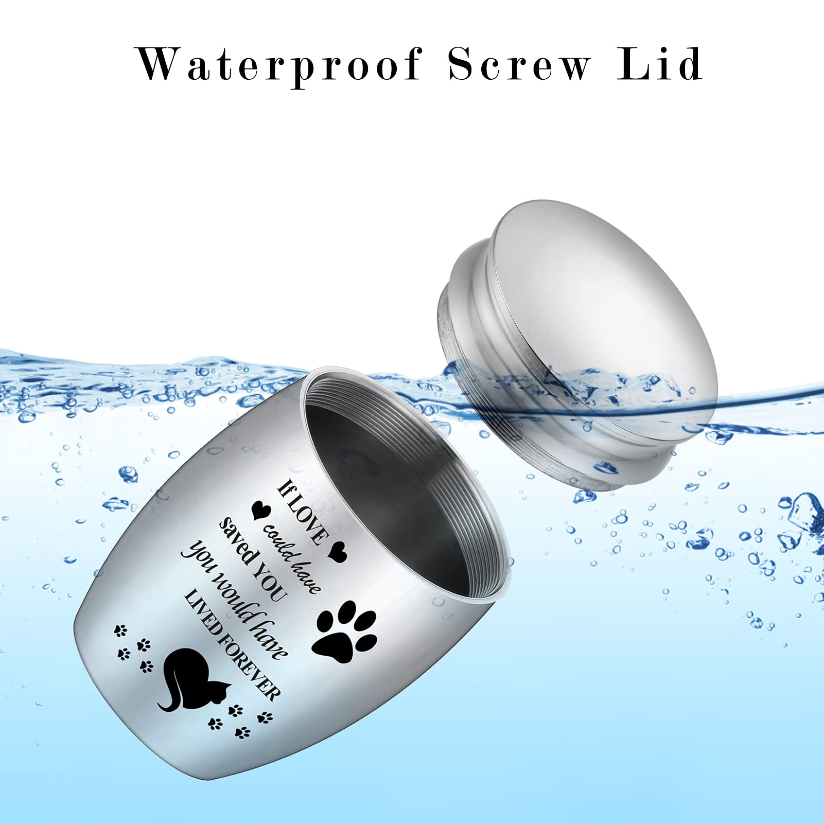 1.57 Inches Mini Small Cat Urn for Ashes Tiny Cremation Urn for Pet Ashes Mini Cat Paw Keepsake Urns Stainless Steel Small Ashes Urns Mini Small Urn for Cat Ashes Holder