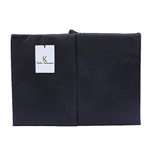 Kuber Industries 4 Piece Non Woven Shirt Stacker Wardrobe Organizer Set, Black-Ctktc31833