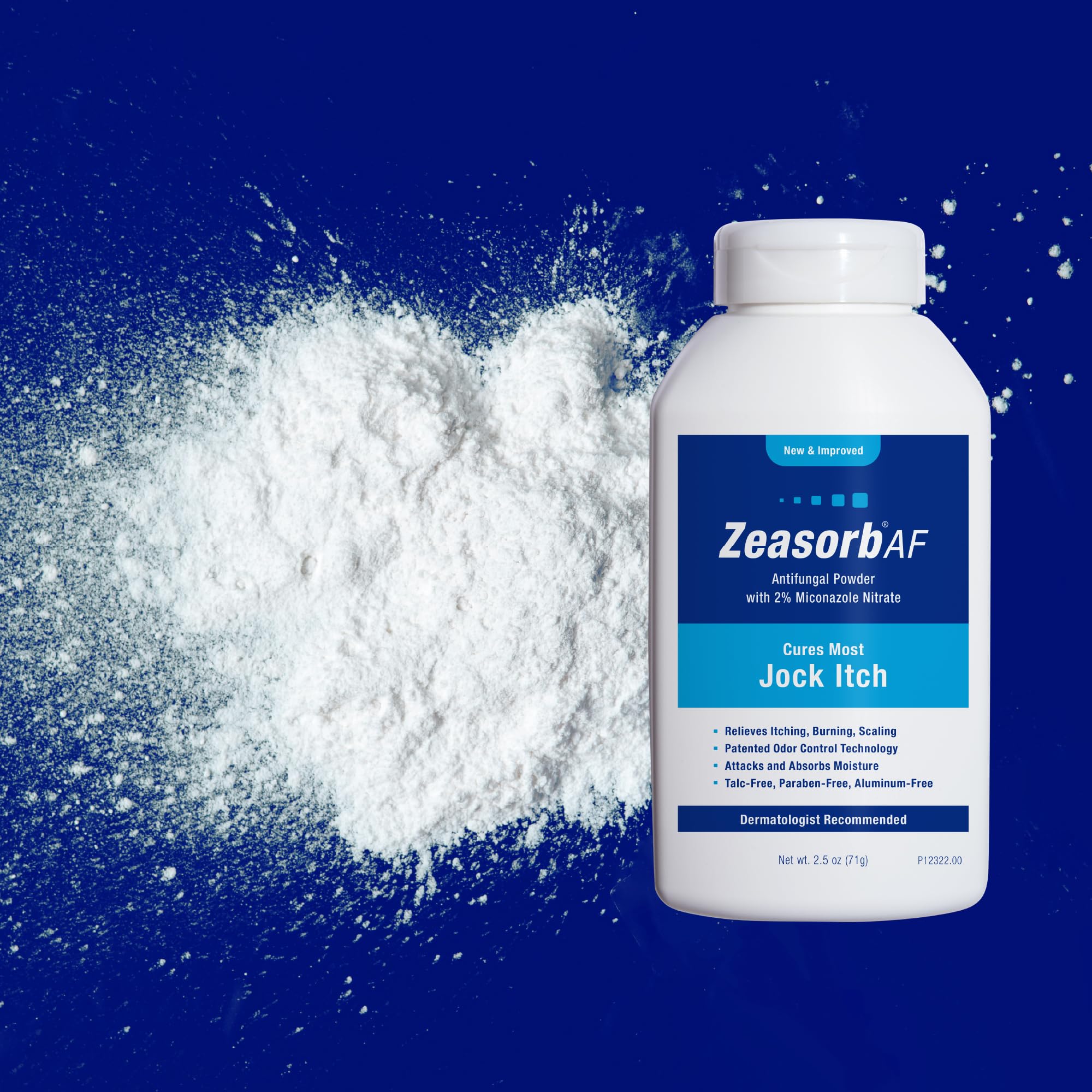 Zeasorb AF Jock Itch Powder, Super Absorbent, Scaling, & Burning Relief, 2.5 Oz