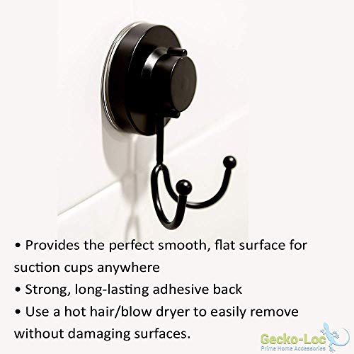 Gecko-Loc π¦ Brand Clear Acrylic Adhesive Disk 1 Side Sticky Pad for Mounting Suction Cup - Works with Sanno, ipegtop, slideep & ARCCI Shower Caddy Baskets & Shelves - 2 Pack 2.85" Diameter