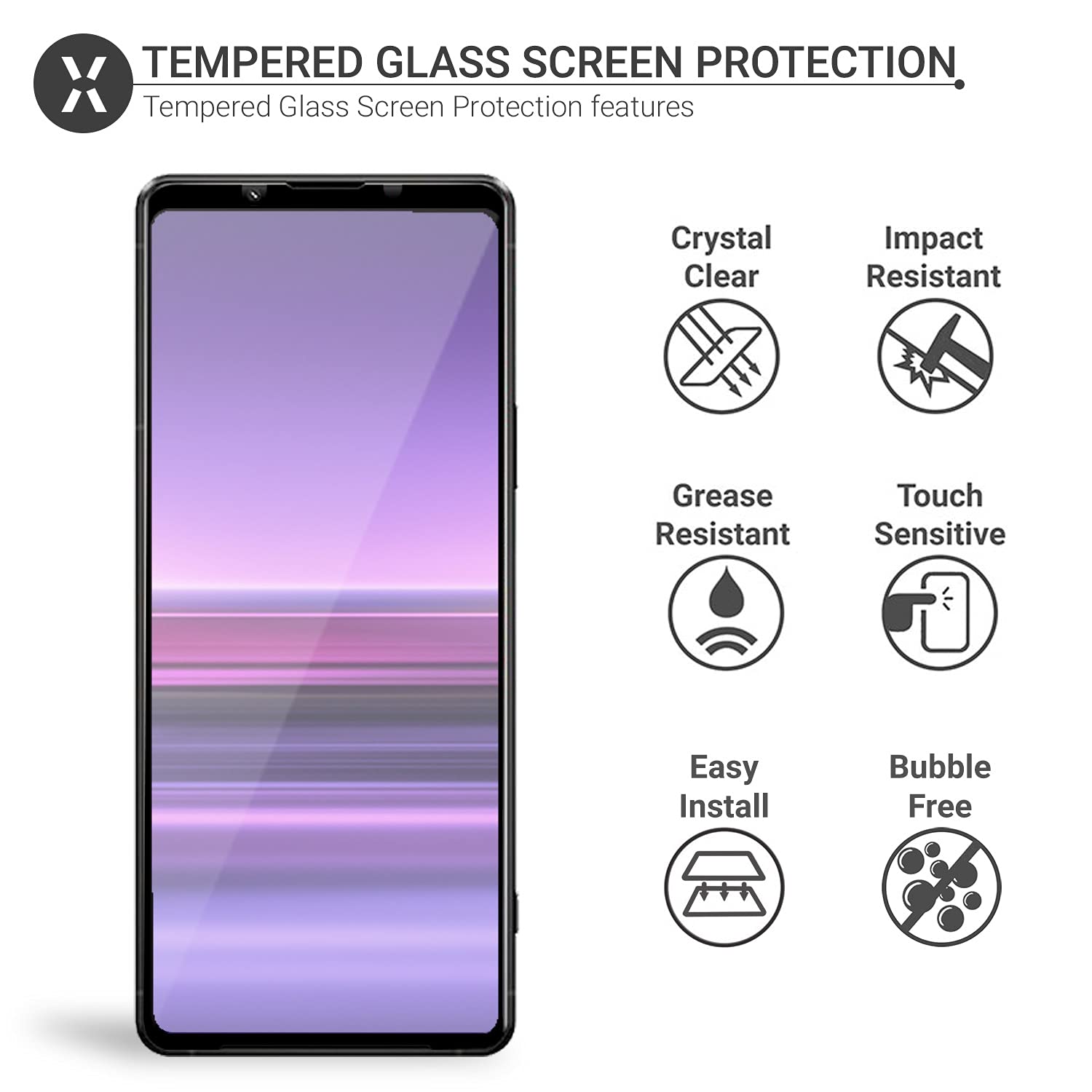 Olixar Screen Protector for Sony Xperia 1 III, Tempered Glass - Reliable Protection, Supports Device Features - Full Video Installation Guide