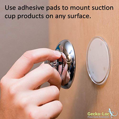 Gecko-Loc π¦ Brand Clear Acrylic Adhesive Disk 1 Side Sticky Pad for Mounting Suction Cup - Works with Sanno, ipegtop, slideep & ARCCI Shower Caddy Baskets & Shelves - 2 Pack 2.85" Diameter