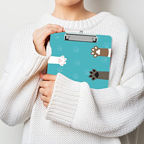 ZAXMEY Plastic A4 Clipboards, Cute Clip Board Stardard Letter Size 9 x 12.5 in, Office Decorative for Students Women Men and Kids, Cat Claw