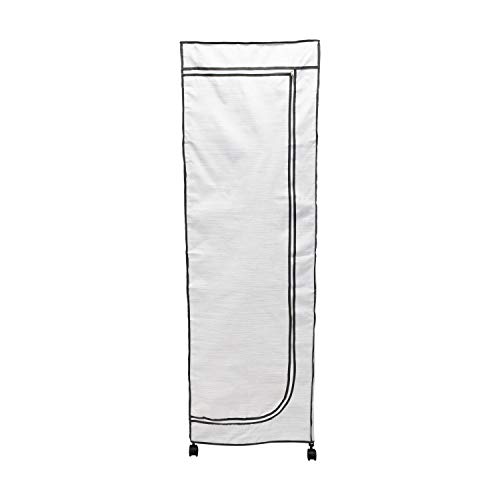 Organize It All 5 Tier Portable Wardrobe Storage Closet Tower | Dimensions: 20" x 12" x 65" | 5 Tier | Space Saving | Durable | Closet Accessories | Grey