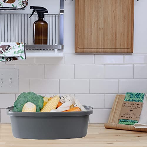 Hioffice Cleaning Caddy Large Plastic Storage Basket Shower Caddy Tote Organizer Basket with Handle, caddy for Cleaning Products, Bathroom, Kitchen, Garden, Garage, Tool, Cleaning Supplies, Gray