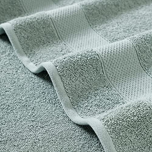 Modern Threads Pax 6-Piece Reversible Yarn Dyed Jacquard Towel Set - Bath Towels, Hand Towels, & Washcloths - Super Absorbent & Quick Dry - 100% Combed Cotton, Ivy