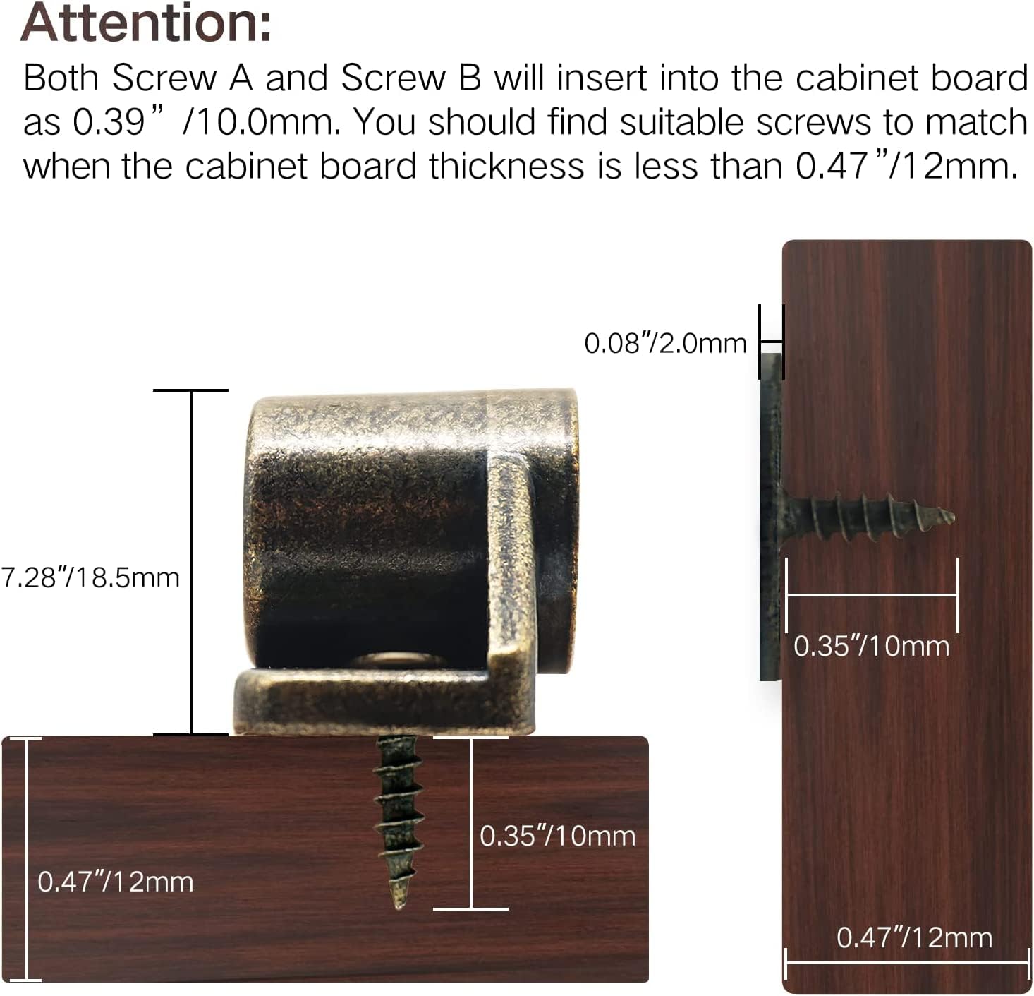 Sunivaca 4 Pack Cabinet Magnets Strong, Magnetic Door Catch, Cabinet Door Closers, Magnets for Cabinet Doors Latches Hardware - Bronze