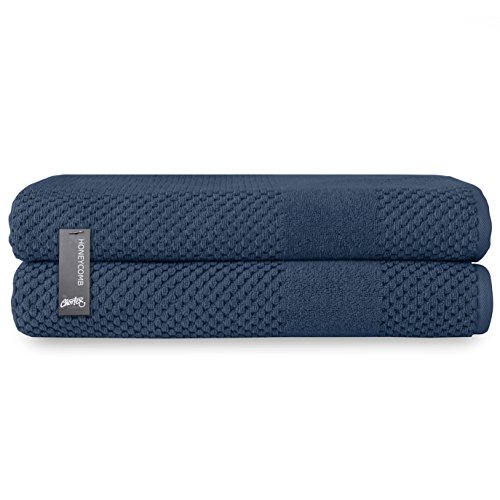 Chortex Turkish Cotton Bath Sheet (2 Pack), Pack of 2, Navy