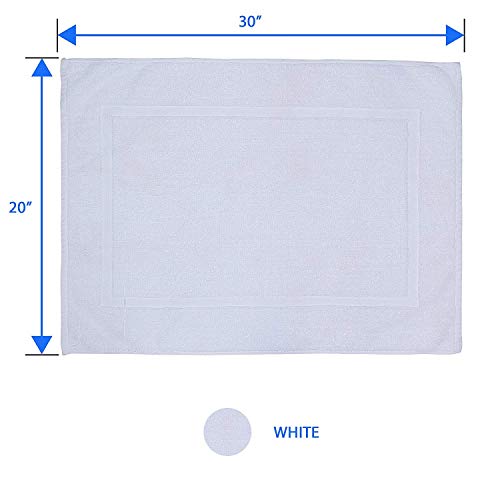 24pc Lot of New White Cotton Hotel Bath Mats 7#dz 20x30 Hotel Supplies Wholesale By OMNI LINENS