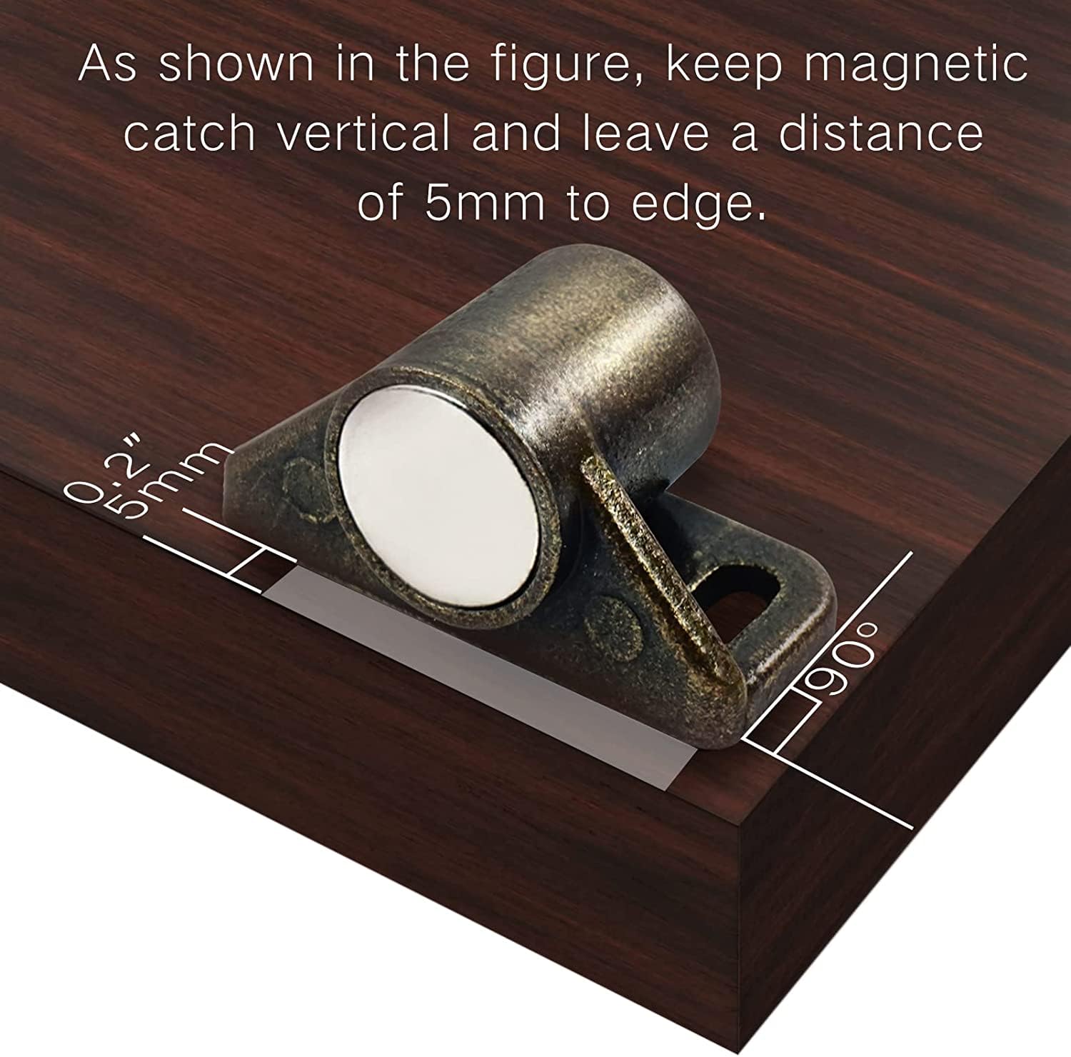 Sunivaca 4 Pack Cabinet Magnets Strong, Magnetic Door Catch, Cabinet Door Closers, Magnets for Cabinet Doors Latches Hardware - Bronze