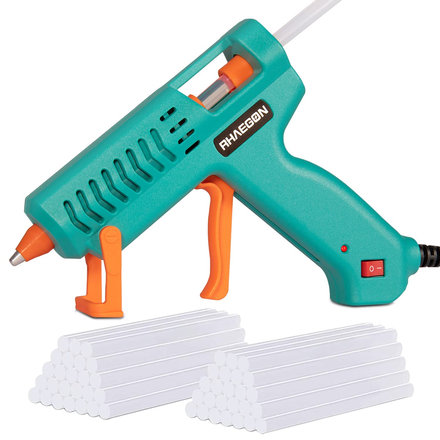 RHAEGON 60W Mini Hot Glue Gun for Crafting and Repairs, Drip-free and Leakage-proof Patent Designs Small Glue Gun Kit with 50pcs Glue Sticks(7mmx130mm)