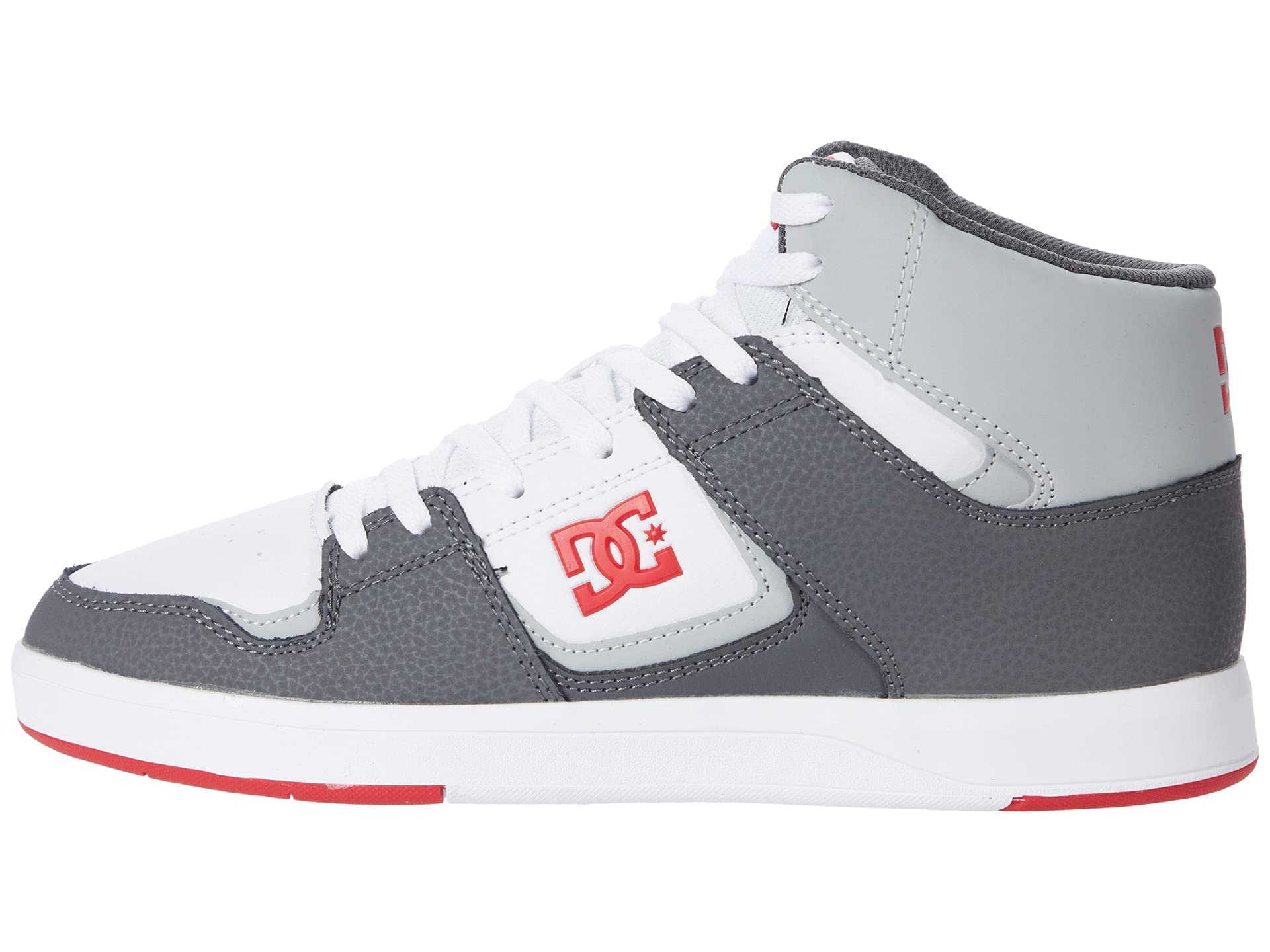 DC Mens Cure Casual High-Top Skate Shoes Sneakers White/Grey/Red 13 D - Medium