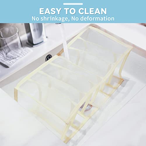 HIPTIS Wardrobe Clothes Organizer, 3PCS Closet Drawer Organizer for Closet, Mesh Clothes Storage Organizer 7Grids for Thin Jeans, T-shirts, Underwear, Socks, Scarves, Leggings, Skirts 2L+1M
