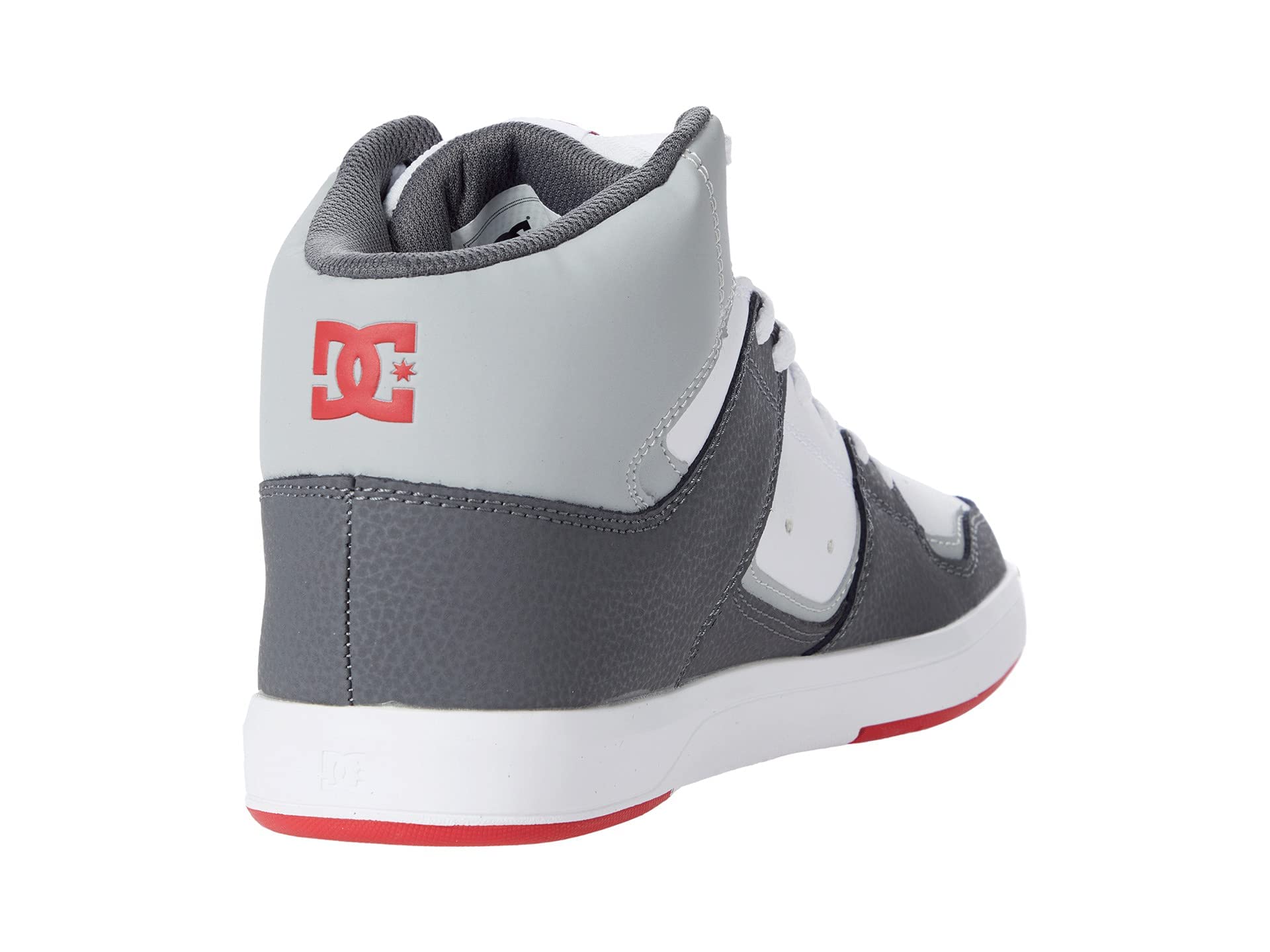DC Mens Cure Casual High-Top Skate Shoes Sneakers White/Grey/Red 13 D - Medium