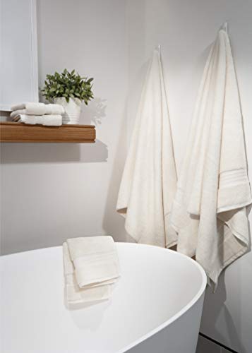 Fabdreams 100% Organic Cotton Bath Sheet Set of 2 | Oversized Bath Towels | Ultra Soft Bath Sheet | Spa Hotel Premium Bath Towels | GOTS Certified | 700 GSM | Gray Bath Sheet Set- 36 x 70 in | Ivory