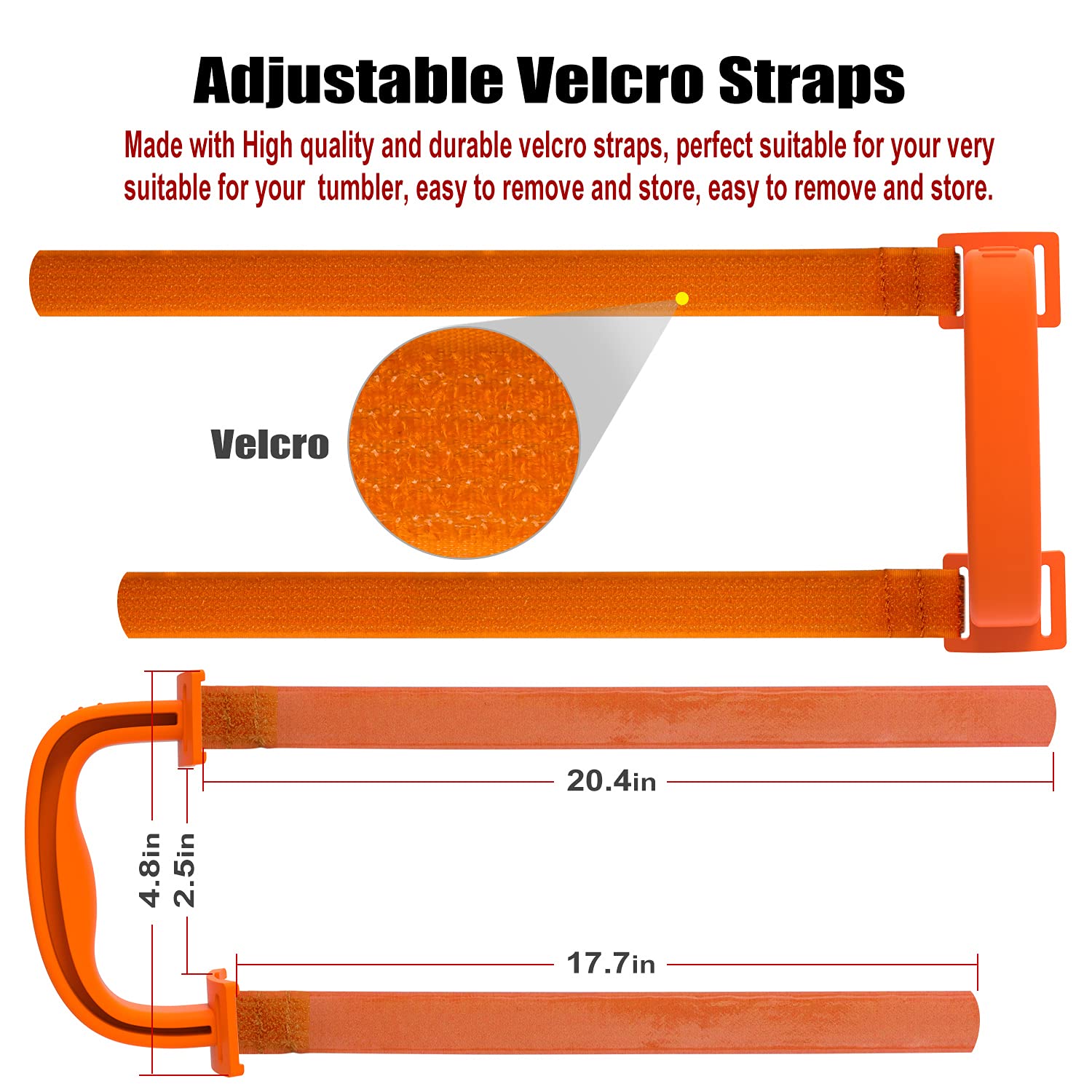 YOUCOX Adjustable Tumbler Handle for YETI 20 Oz 30Oz 40OZ, 20oz to 44 Oz RTIC, Ozark Trail, Simple Modern, SIC, SUNWILL, Tervis, Beast and More Brand Tumbler Cup Mug, NO Brand Limitid Orange