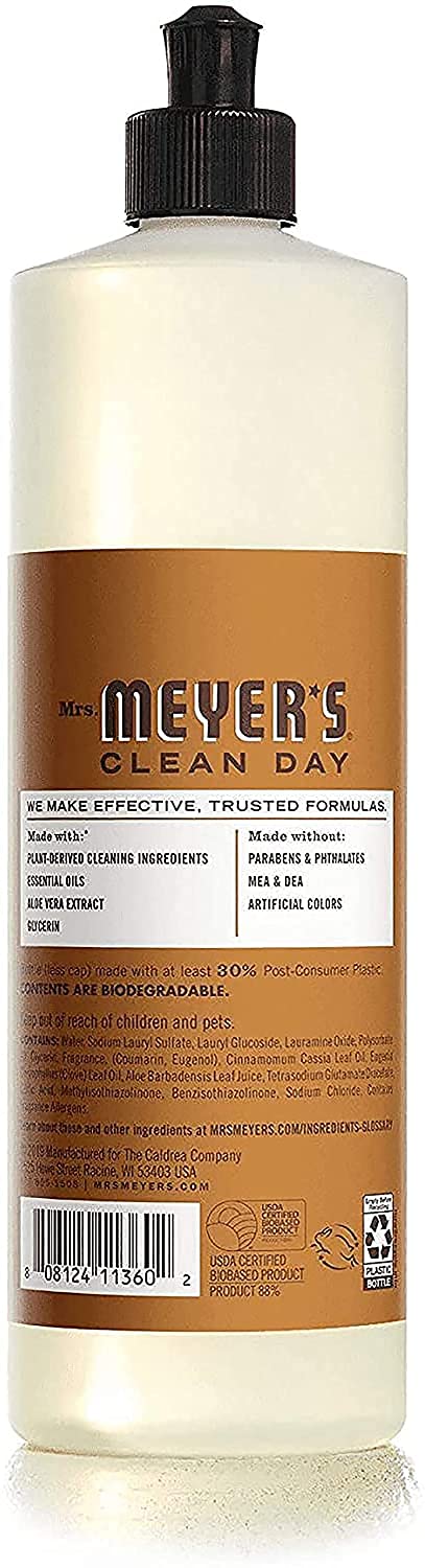 Mrs. Meyer's Liquid Dish Soap, Acorn Spice, 16 OZ (Pack - 3)