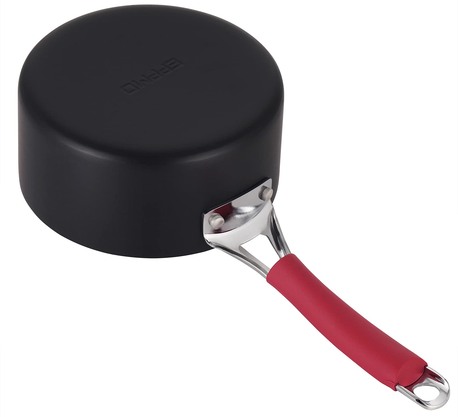 EPPMO Nonstick Saucepan with Lid, Hard-Anodized Scratch Resistant Small Sauce Pan, Dishwasher Safe, 1.6 QT Black