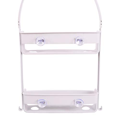 Humorous.P -Plastic Shower Caddy-Shower Caddy-Baby Shower Caddy-Hanging Shower Caddy for Shampoo, Conditioner, and Soap with Hooks for Razors, Towels, and More 4”x11.7”x26.5”