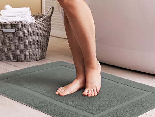 Utopia Towels Bundle Pack of 600 GSM Bath Sheet Set (2-Pack) and Banded Bath Mats (2-Pack) – 100% Ring-Spun Cotton – Highly Absorbent – Soft & Luxurious – Grey