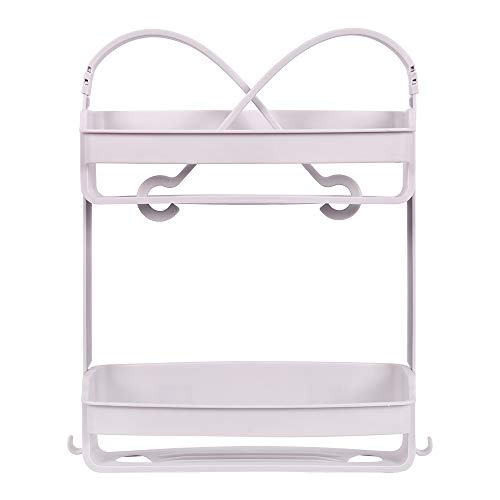 Humorous.P -Plastic Shower Caddy-Shower Caddy-Baby Shower Caddy-Hanging Shower Caddy for Shampoo, Conditioner, and Soap with Hooks for Razors, Towels, and More 4”x11.7”x26.5”