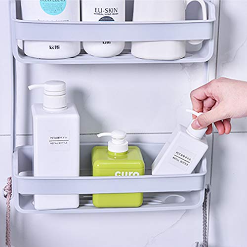 Humorous.P -Plastic Shower Caddy-Shower Caddy-Baby Shower Caddy-Hanging Shower Caddy for Shampoo, Conditioner, and Soap with Hooks for Razors, Towels, and More 4”x11.7”x26.5”