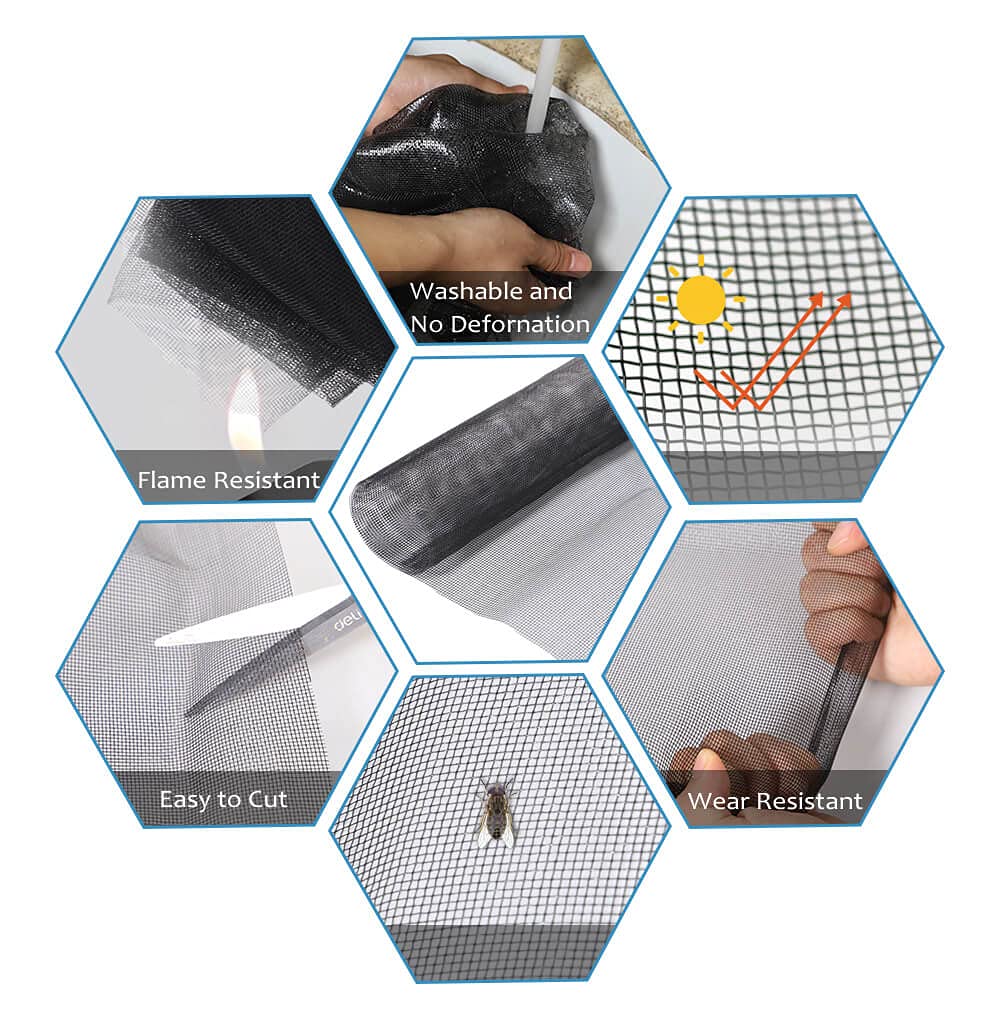 TOOLTRIZ Windows Screen and Screen Door Replacement, 48"x118" Durable Fiberglass Screen Mesh - Screen & Sliding Screen Door Repair for Patio & Window