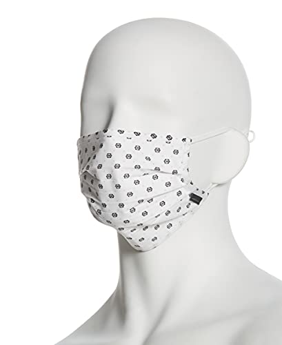 Perry Ellis Reusable Pleated Woven Fabric Face Masks (Pack of 3, Assorted Colors), Black/White/Gray Prints, 3 Count (Pack of 1)