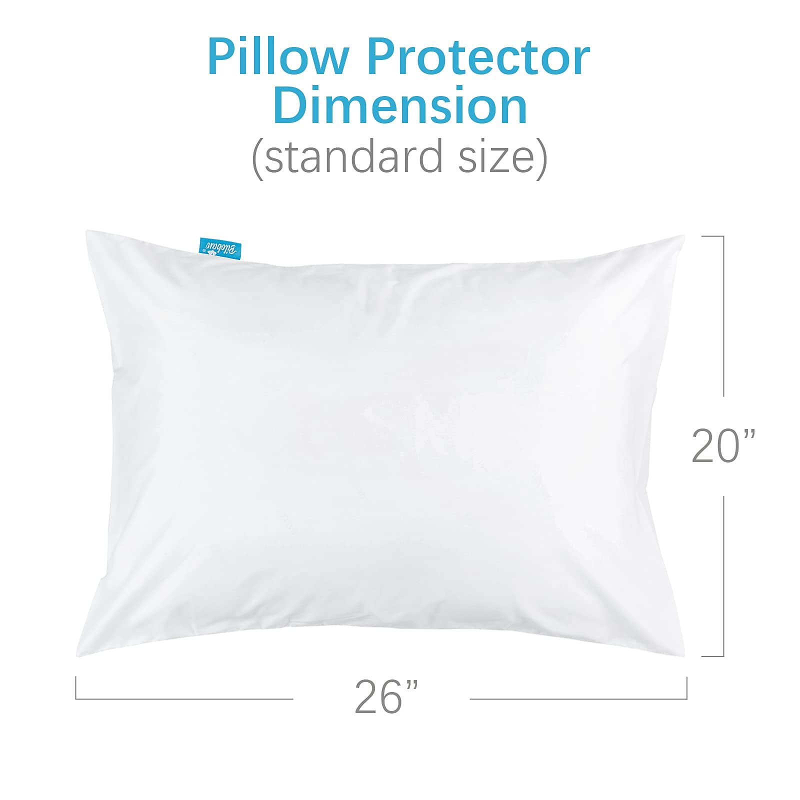 Pillow Protector 100% Waterproof & Noiseless Pillow Cover Pillow Protectors with Zipper Standard Size 2 Pack 20 x 26 Inches Pillow Cases Machine Washable