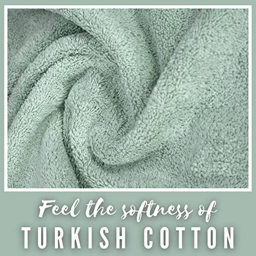 Monogrammed Bath Sheet Towels for Bathroom, Hotel, Spa, Pool, Super Soft, Highly Absorbent Turkish Towel 100% Cotton Oversized 40 x 80 Extra Large Jumbo Decorative Personalized Bath Sheets, Green