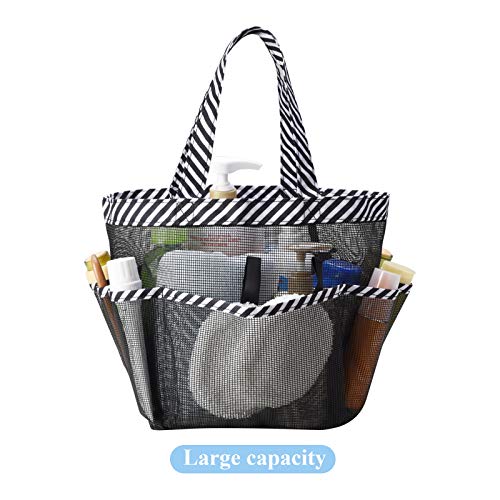 Zecval Mesh Shower Caddy Tote, Portable Shower BagĀ College Dorm Bathroom Caddy Organizer with 8 Storage Pockets Toiletry Bathroom Organizer, for College Dorm Room Essentials