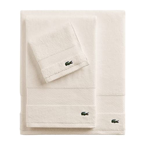 Lacoste Heritage Supima Cotton Bath Sheet, Chalk, 35" x 70"