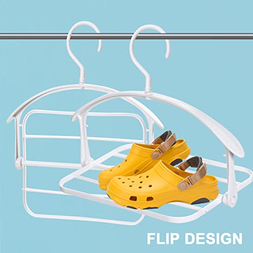 Pants Hanger Scarf Hanger Space Saving Non-Slip Pants Hanger, Legging Hangers for Closet Organizer Jeans Slack Trousers Hangers Multiple Clothes Hanger Closet Organizer for Jeans,Scarf,Tie (White, 3)