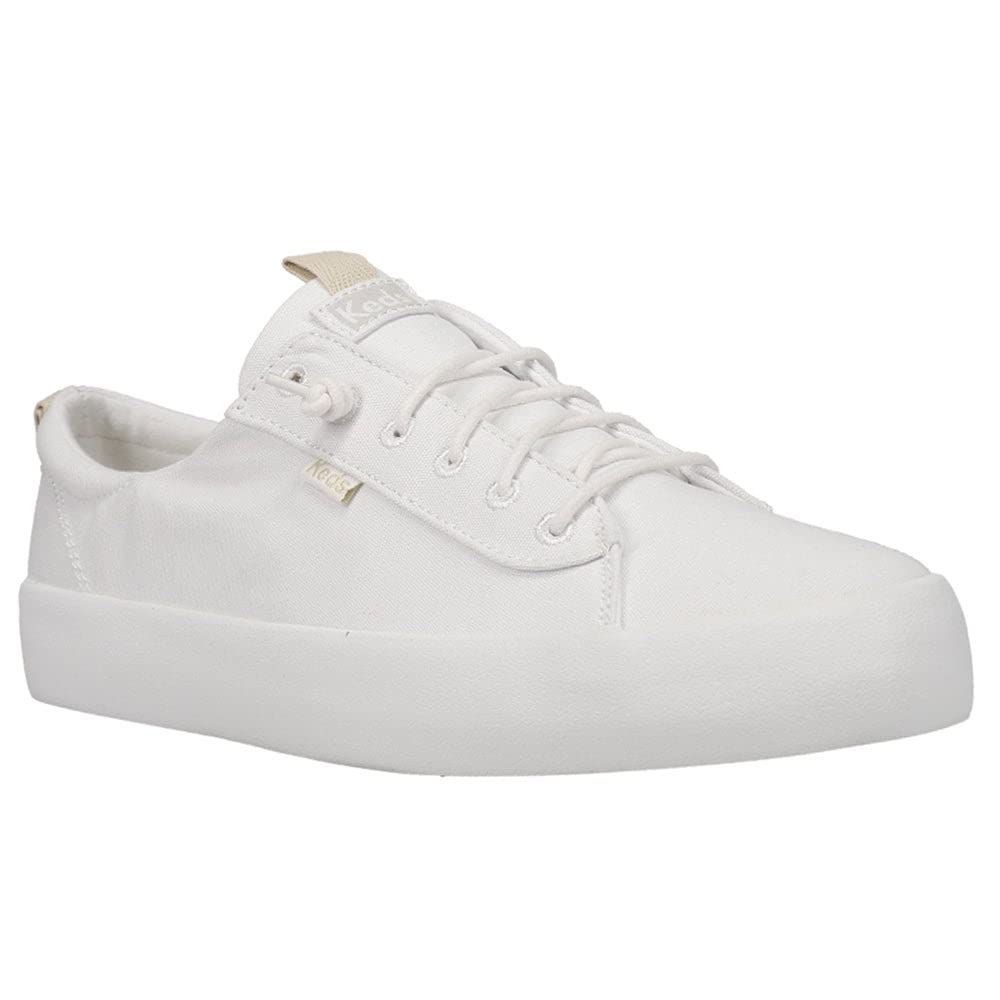 Keds Kickback Canvas Slip on, Sneaker Womens, White, 9 Medium
