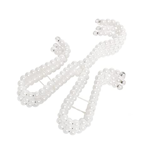 4 Pack Pearl Shoes Hanger Plastic Elegant Shoes Drying Rack Faux Pearl Beaded Shoe Display Closet Organizer Storage for Adults Men Women